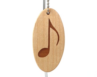 Musical Note Key Chain Wood Scroll Saw Music Key Ring Musician | Etsy