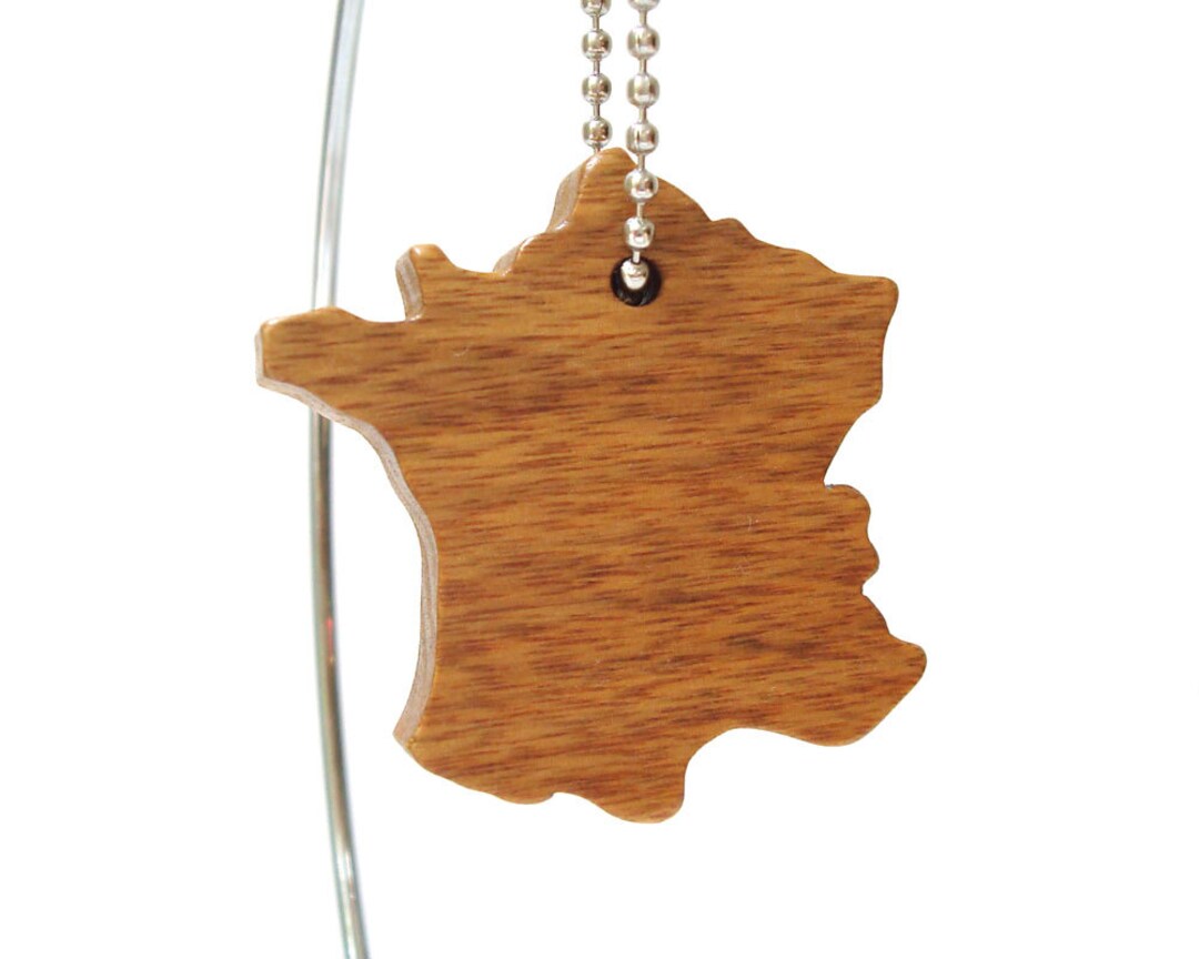 Wooden France Key Chain Country Silhouette Outline Cutout Wood Scroll ...