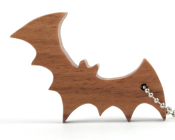 Bat Key Chain Flying Bat Silhouette Wood Animal Key Fob Bat | Etsy