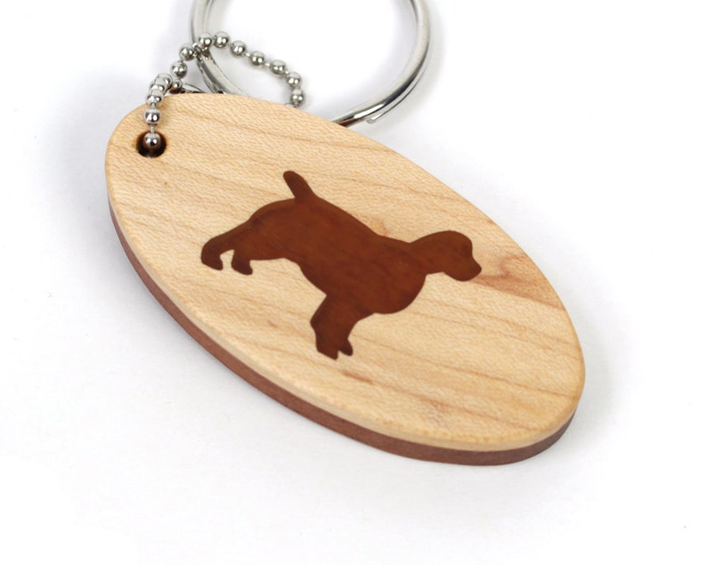 English Spaniel Key Fob Pet Key Chain Wood Dog Breed Key Fob - Etsy
