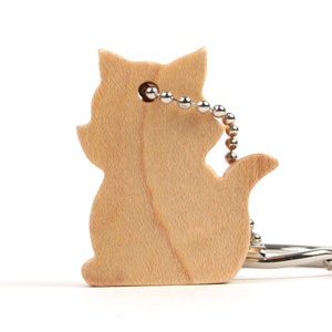 Cat Key Chain, Wood Scroll Saw Outline Animal Keychain, Kitty ...
