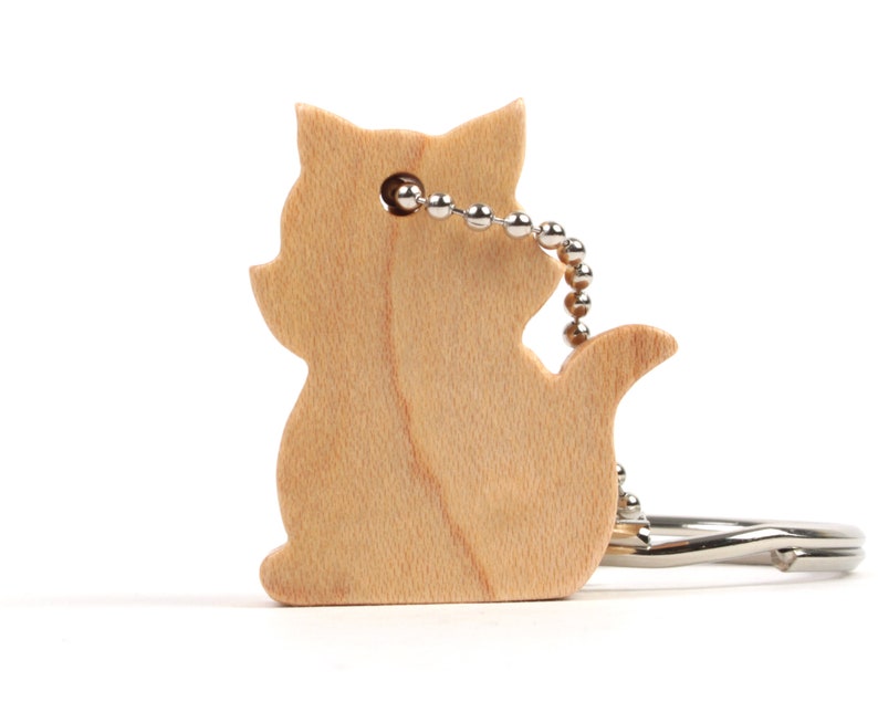 Cat Key Chain Wood Scroll Saw Outline Animal Keychain Kitty - Etsy