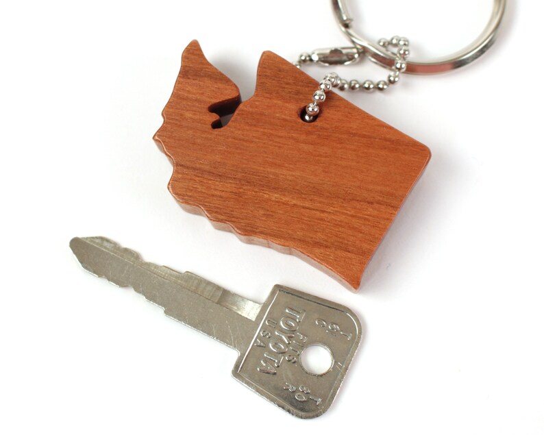 Wooden Washington Key Chain USA State Silhouette Key Fob - Etsy