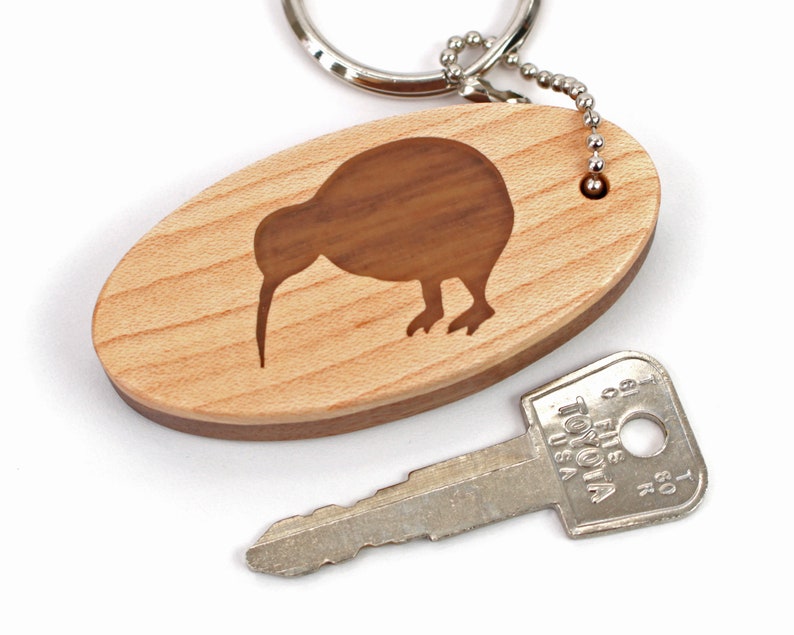 Wood Kiwi Key Chain New Zealand Icon Key Ring Kiwiana | Etsy