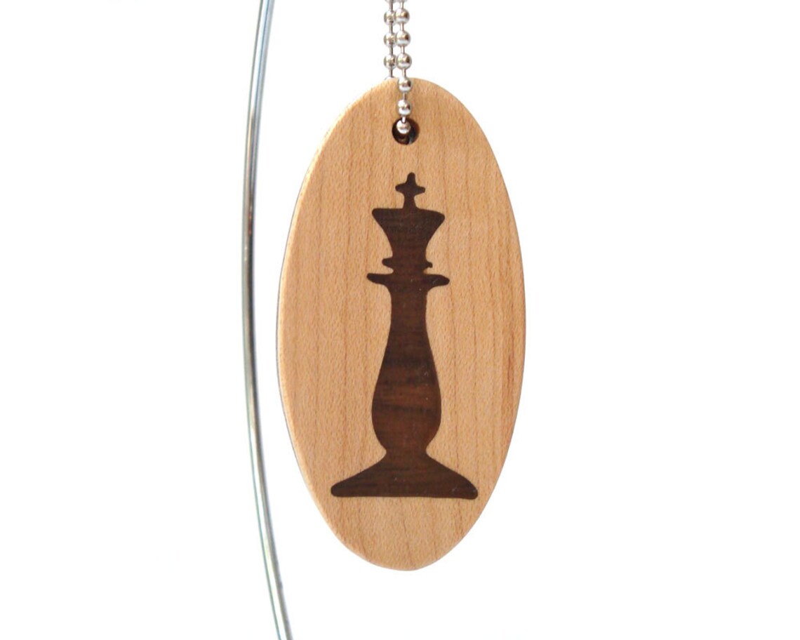 Chess King Key Chain Wooden Chess Piece Key Ring Wood Chess | Etsy