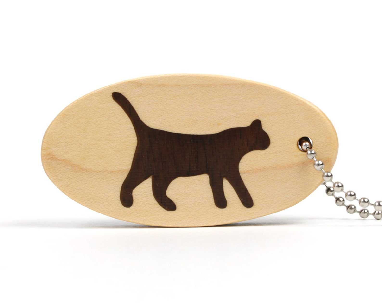 Walking Cat Key Chain Wood Cat Key Ring Scroll Saw Cat Key Fob | Etsy