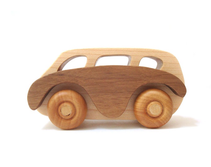Wooden Car Toy Children's Wood Toy Mini Van Waldorf Natural Cars and ...