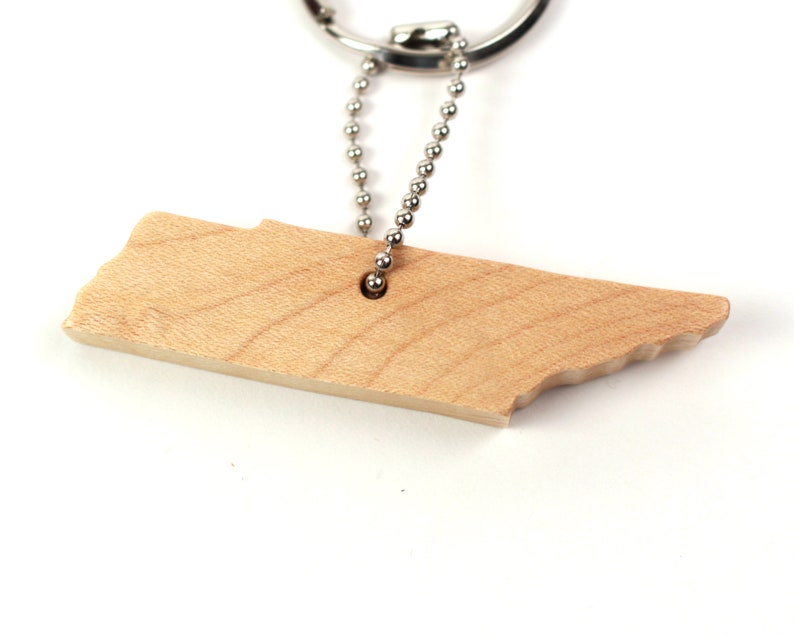 Wooden Tennessee Key Chain USA State Silhouette Key Ring | Etsy