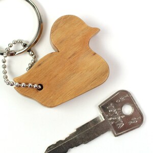 Duck Silhouette Key Chain Simple Outline Wood Duck Key Ring - Etsy