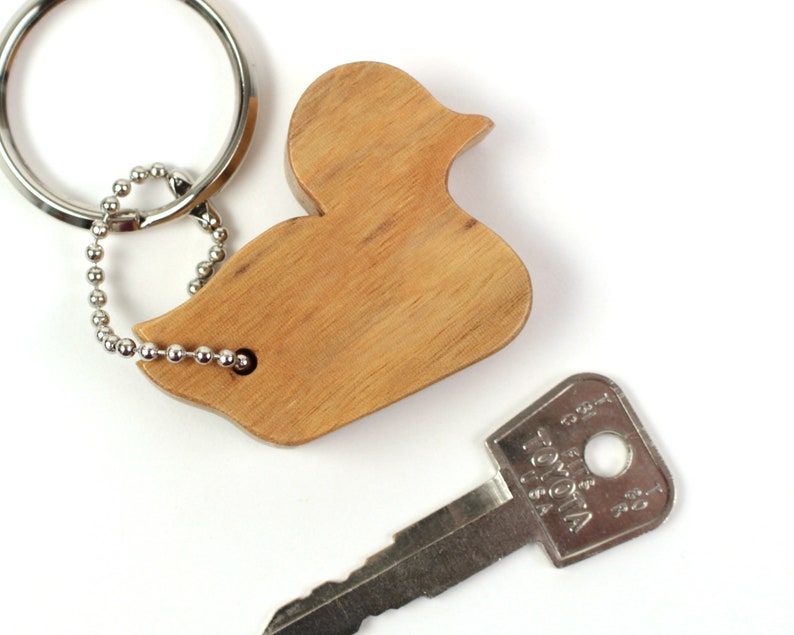 Duck Silhouette Key Chain Simple Outline Wood Duck Key Ring - Etsy