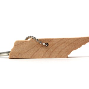 Wooden Tennessee Key Chain, USA State Silhouette Key Ring, State ...