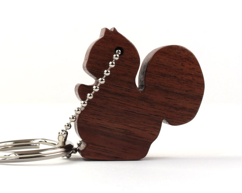 Squirrel Key Chain Wood Squirrel Silhouette Key Ring | Etsy