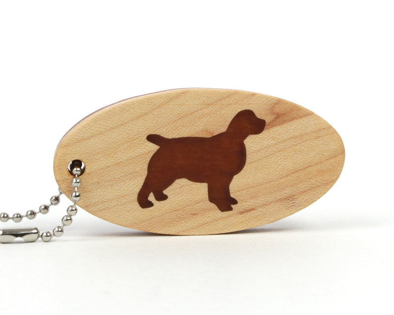 English Spaniel Key Fob Pet Key Chain Wood Dog Breed Key Fob - Etsy