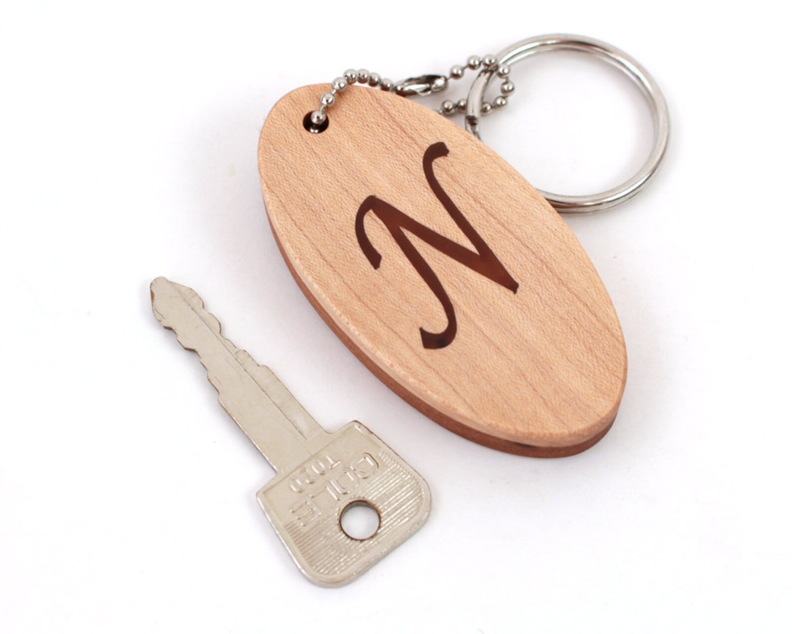 Personalized Initial Key Chain Letter N Key Ring Single | Etsy