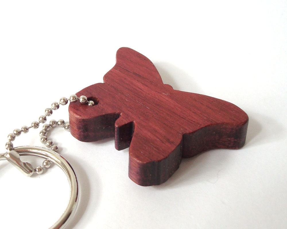 Butterfly Key Chain Silhouette Purpleheart Hand Cut Scroll Saw | Etsy