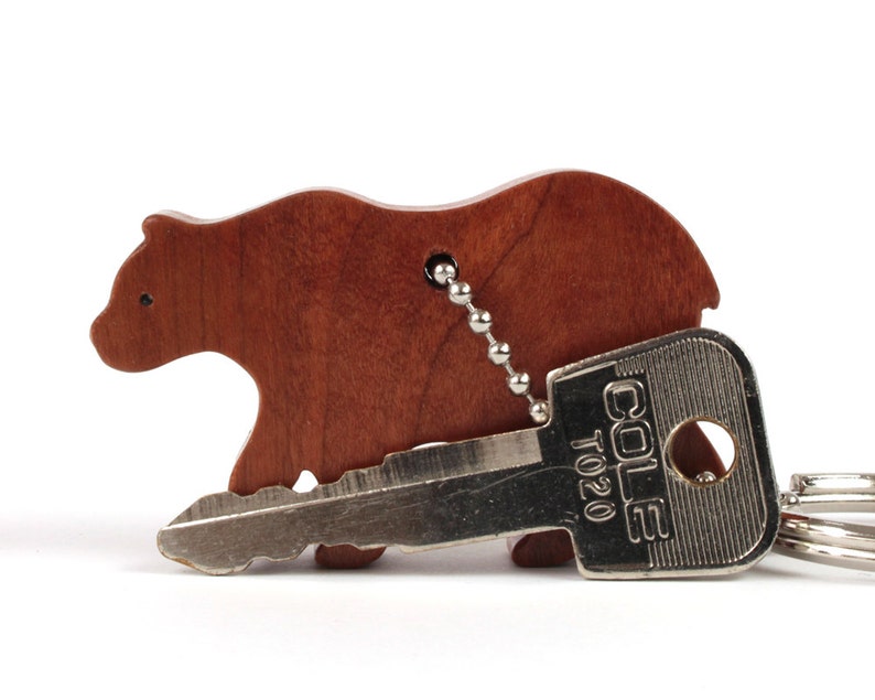Woodland Bear Keychain Wood Scroll Saw Bear Silhouette Key | Etsy