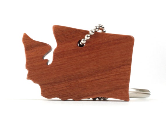 Wooden Washington Key Chain USA State Silhouette Key Fob | Etsy