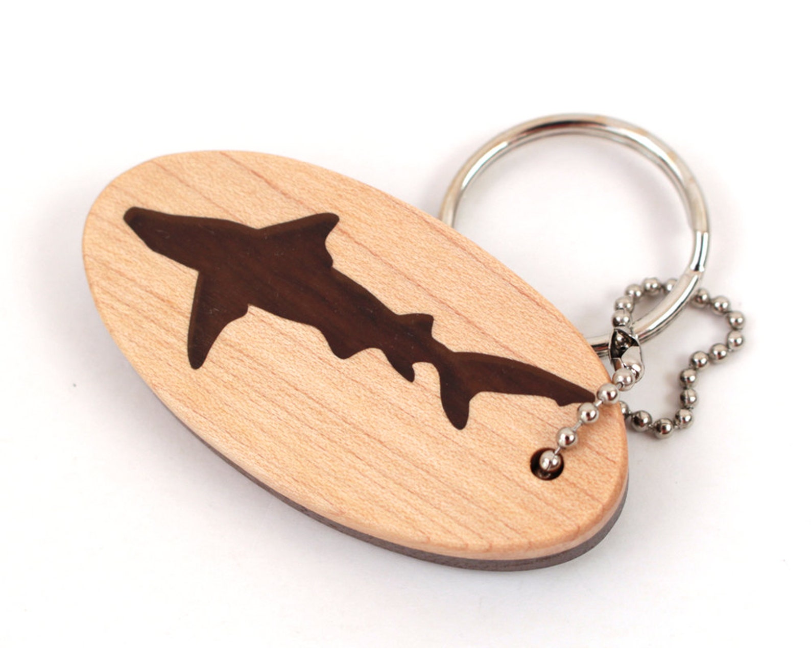Wood Black Tip Shark Key Chain Bull Shark Key Fob Wood Shark - Etsy
