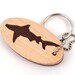 Wood Black Tip Shark Key Chain, Bull Shark Key Fob, Wood Shark Key Ring ...