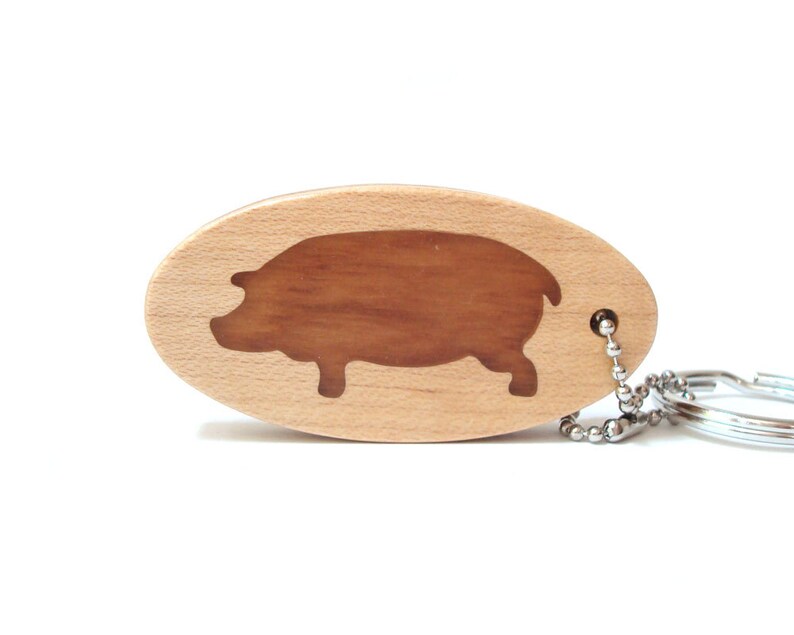 Pig Key Chain Wood Scroll Saw Country Key Ring Hog Keychain - Etsy