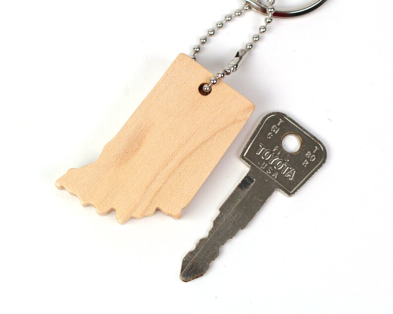 Wooden Indiana Key Chain USA State Silhouette Key Ring - Etsy