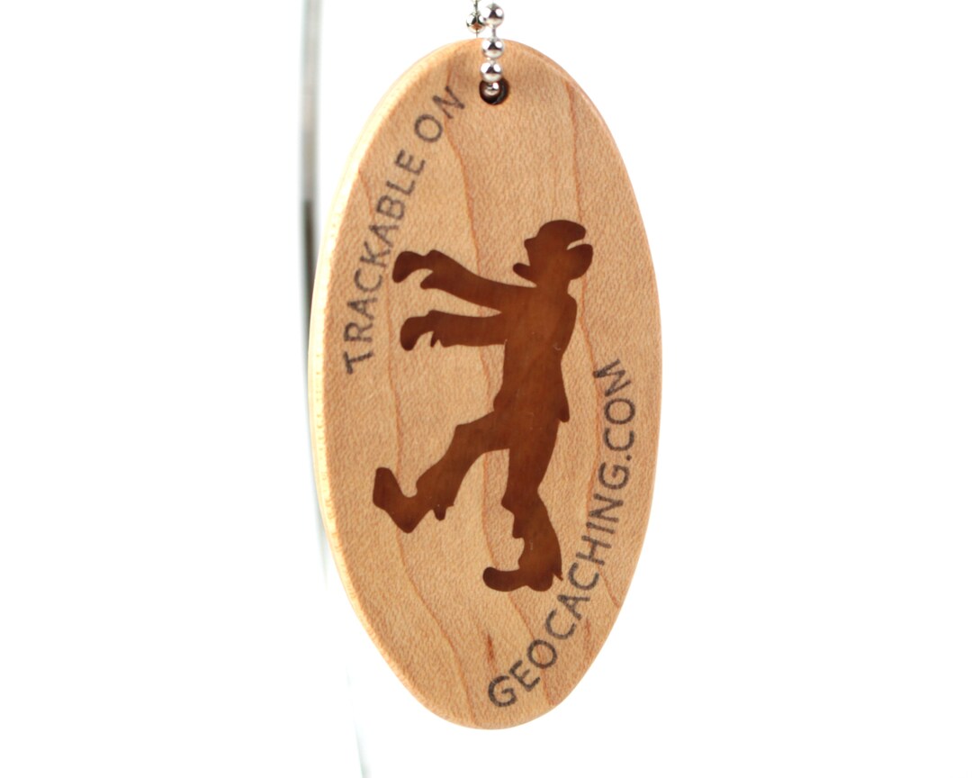 Wooden Zombie Handmade Geocaching Trackable, Horror Film Geocoin Key ...