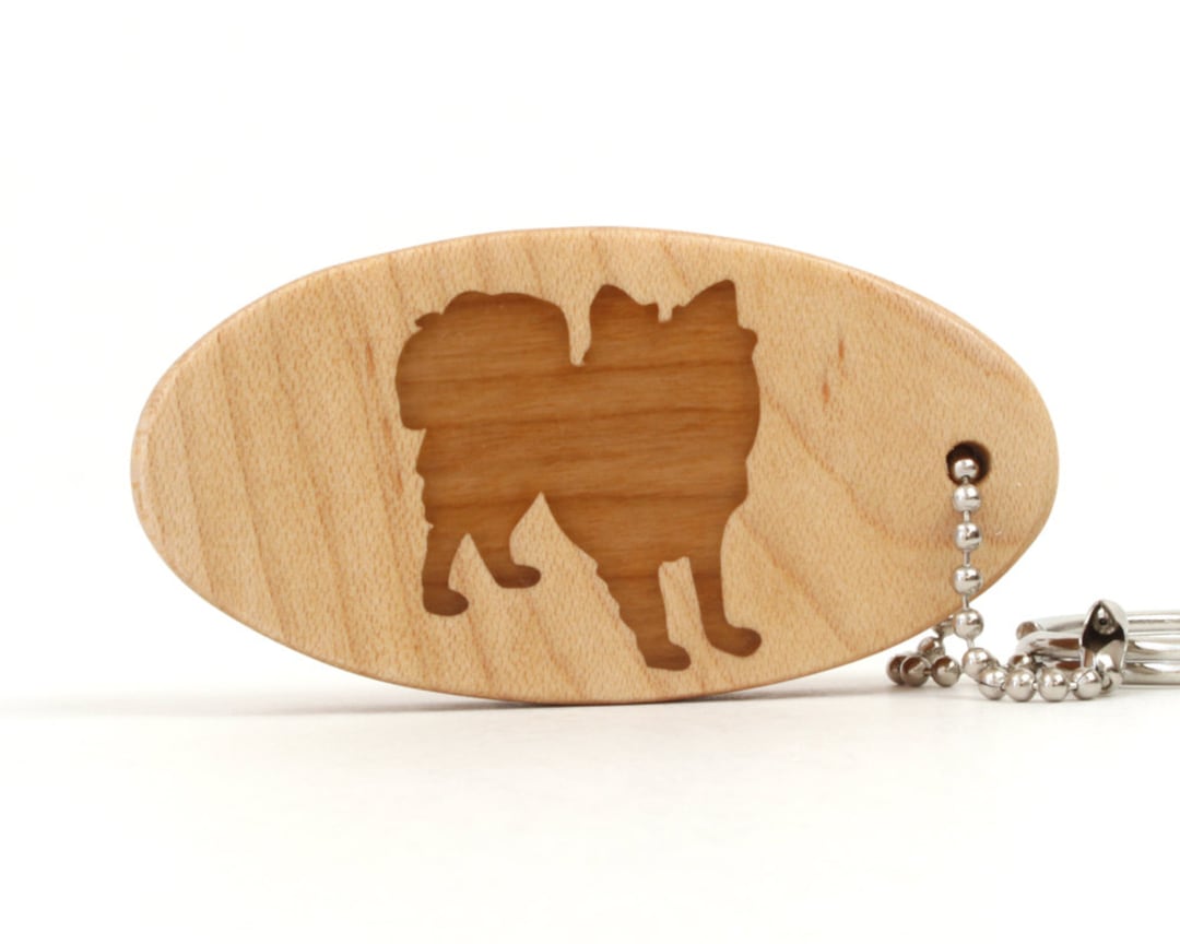 Papillon Dog Key Chain Wood Dog Breed Key Chain Wooden Pet Key Fob ...