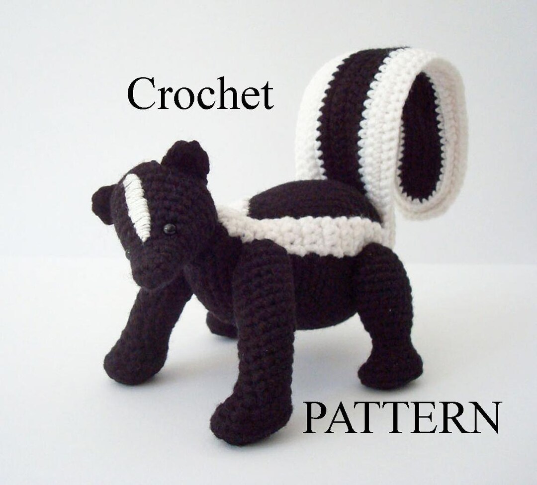 Striped Skunk Crochet Pattern Amigurumi Skunk Woodland Animal Digital ...