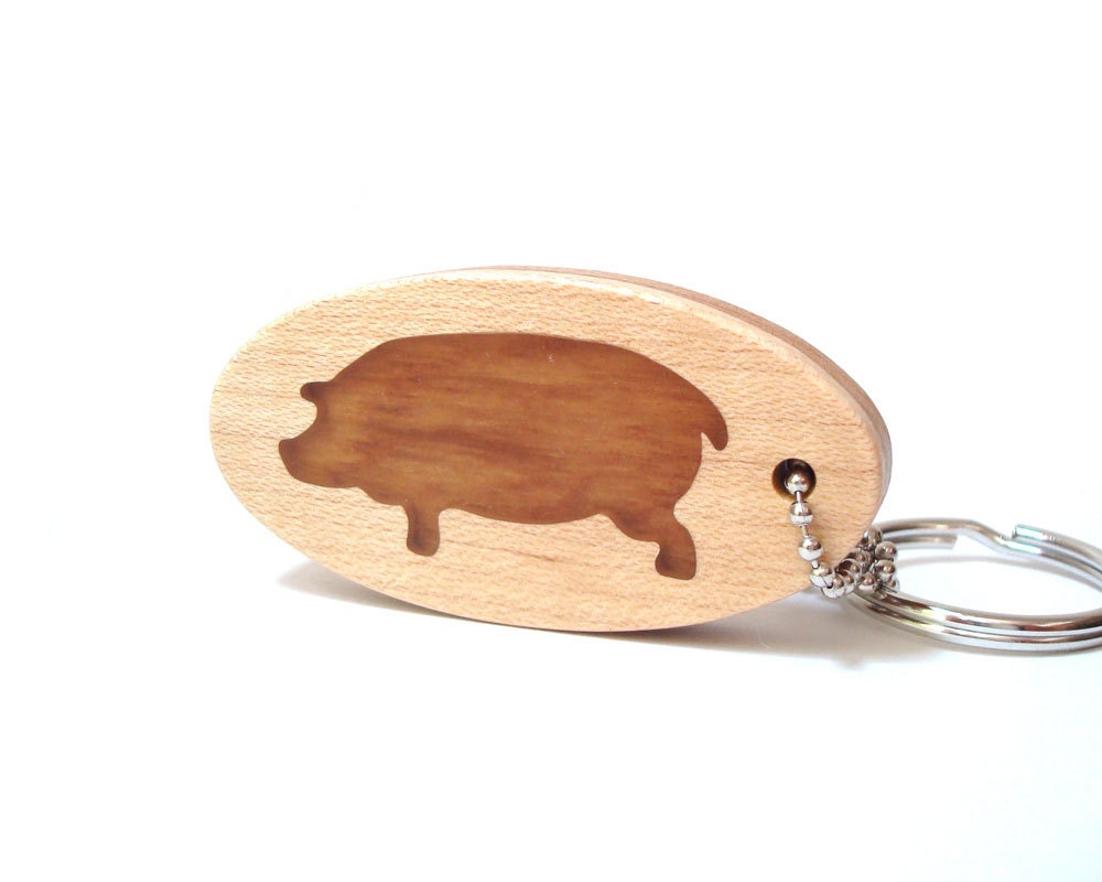 Pig Key Chain Wood Scroll Saw Country Key Ring Hog Keychain - Etsy