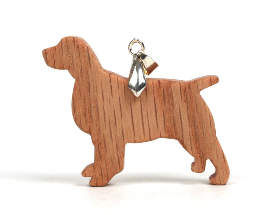 Wood English Springer Spaniel Necklace, Dog Breed Pendant, Pet Memorial ...