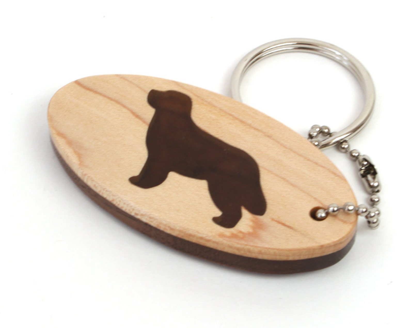 Newfoundland Key Chain Wood Dog Key Chain Newfie Key Ring Pet | Etsy