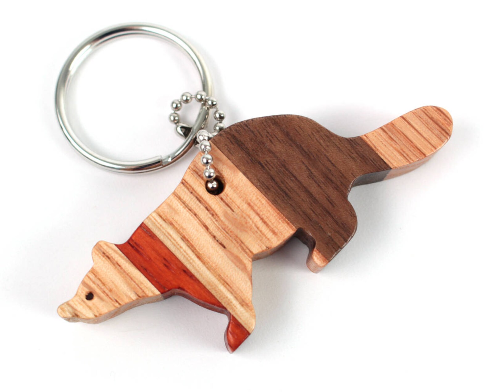 Laminated Wood Raccoon Key Chain Raccoon Silhouette Key Ring | Etsy