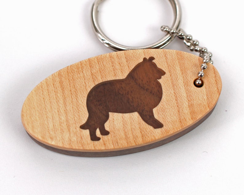 Collie Dog Key Chain Wood Scroll Saw Dog Breed Key Ring Pet - Etsy