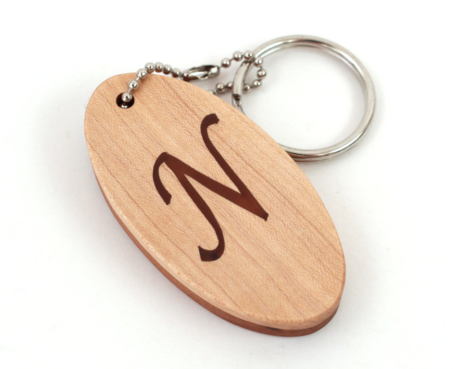 Personalized Initial Key Chain Letter N Key Ring Single - Etsy