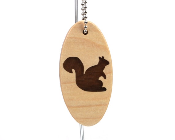 Woodland Squirrel Key Chain Wood Animal Key Chain Wooden | Etsy