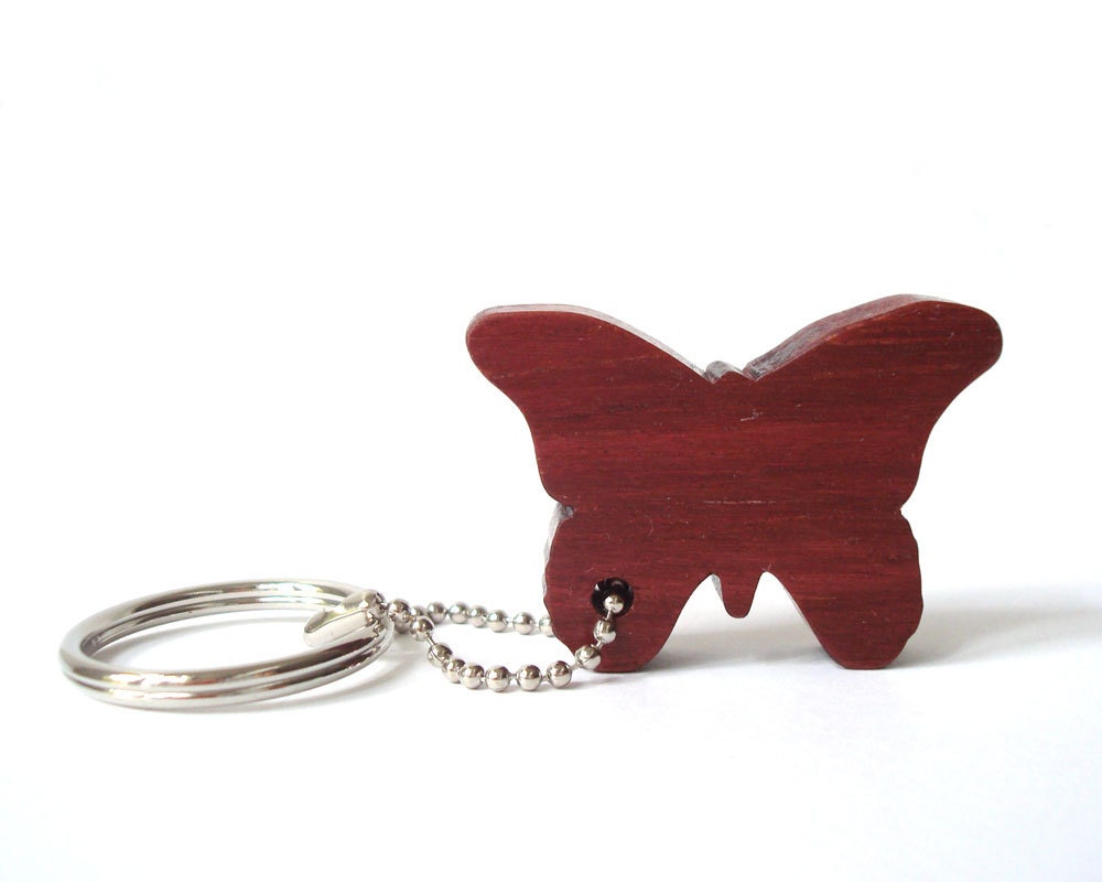 Butterfly Key Chain Silhouette Purpleheart Hand Cut Scroll Saw | Etsy