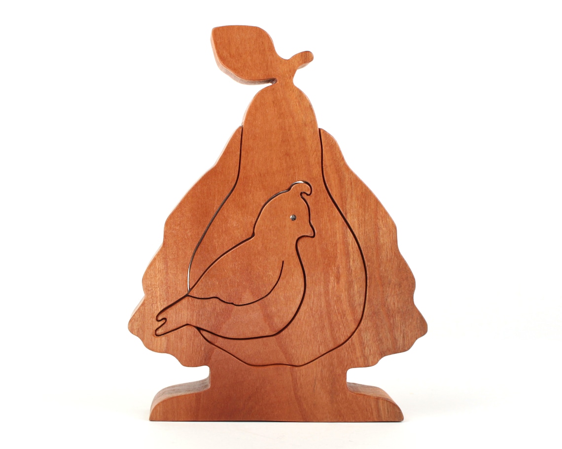 Wood Partridge in a Pear Tree Christmas Decoration 12 Days - Etsy