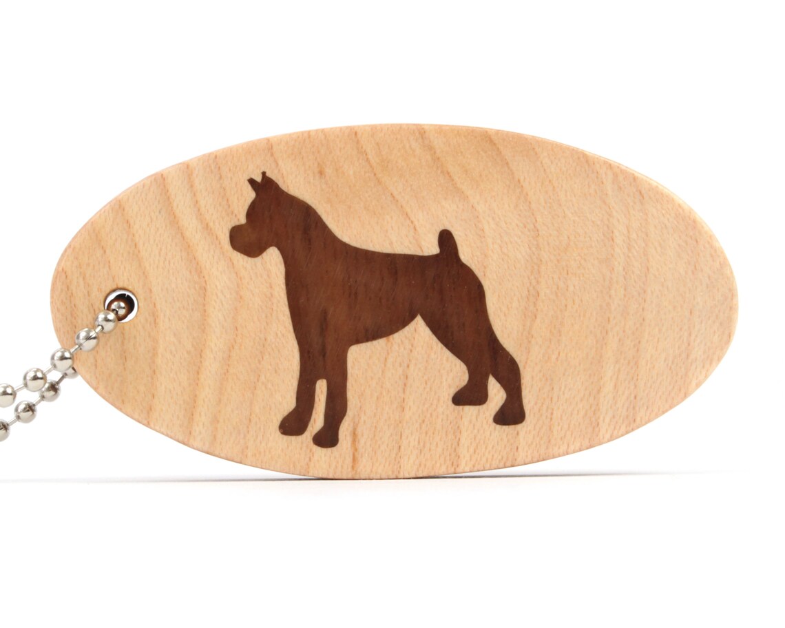 Boxer Dog Key Chain Wood Dog Breed Key Fob Pet Key Ring Pet - Etsy