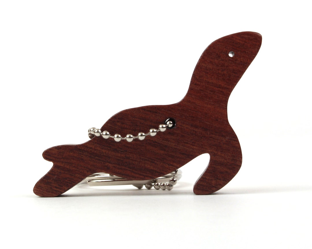 Seal Key Chain, Wood Scroll Saw Outline Silhouette Keychain, Nautical ...