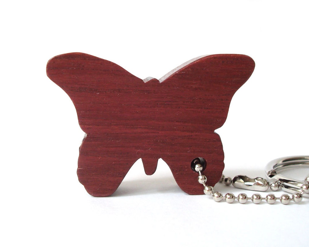 Butterfly Key Chain Silhouette Purpleheart Hand Cut Scroll Saw - Etsy