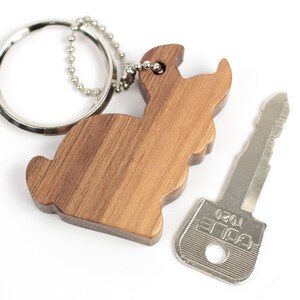 Rabbit Key Chain, Wood Scroll Saw Bunny Silhouette Key Ring, Woodland ...