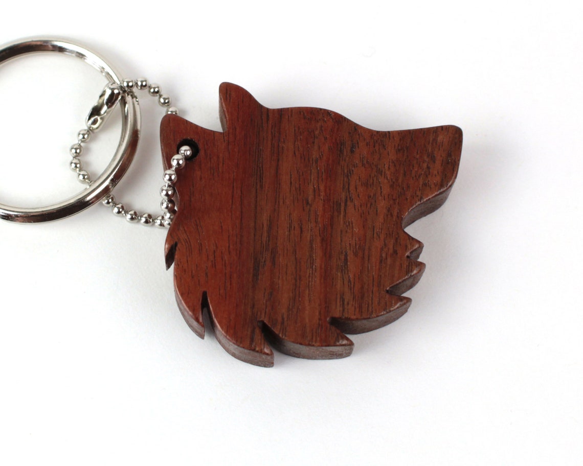 Wolf Key Chain Wood Dog Key Fob Coyote Key Ring Southwest - Etsy