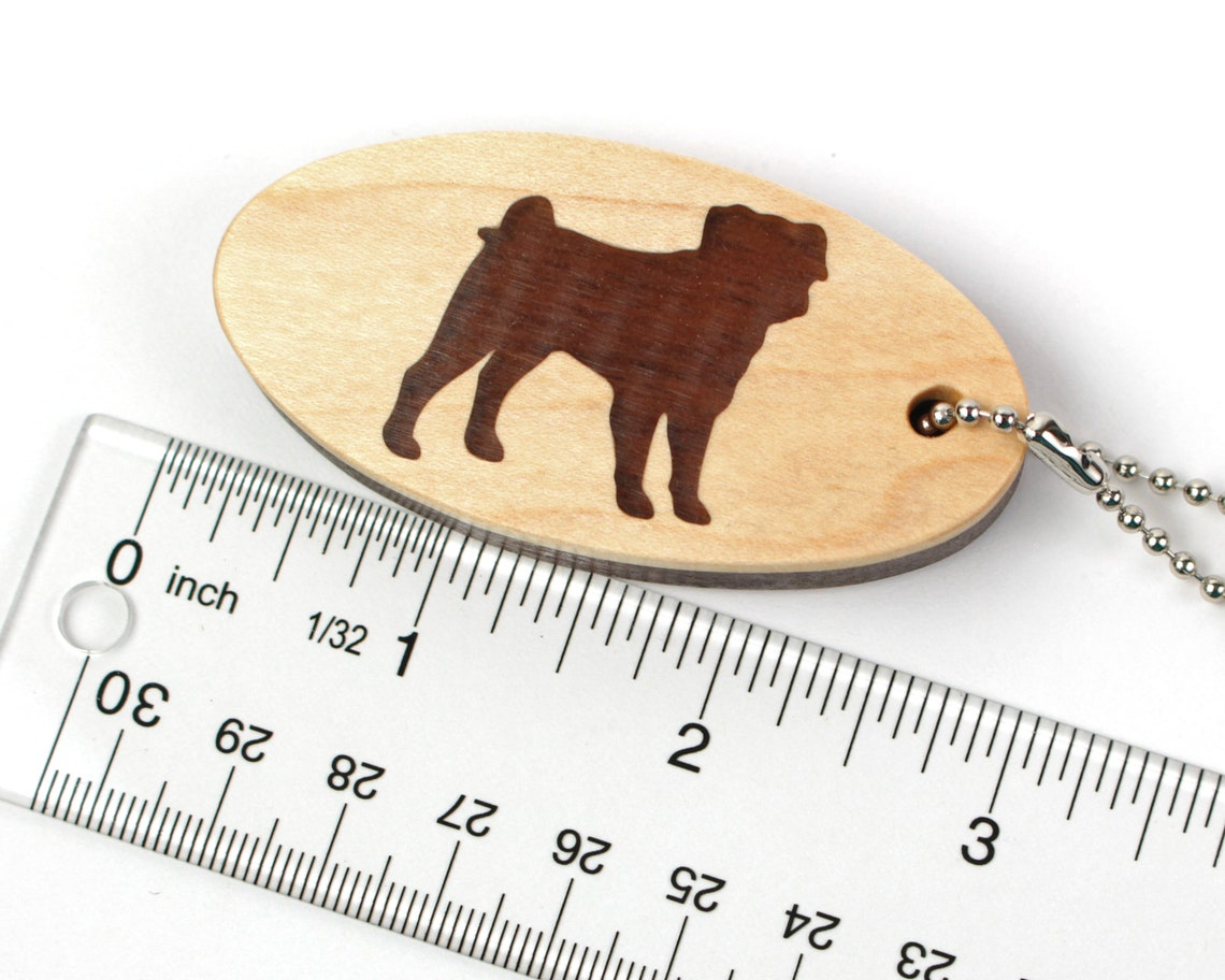 Pug Key Chain Wood Dog Breed Key Chain Wooden Pet | Etsy