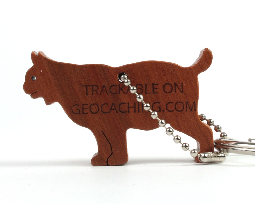Handcrafted Bobcat Geocaching Geocoin, Wood Animal Fully Trackable ...