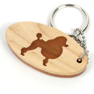 Poodle Key Ring Wood Dog Breed Key Chain Pet Key Fob Wood Show Dog Key ...