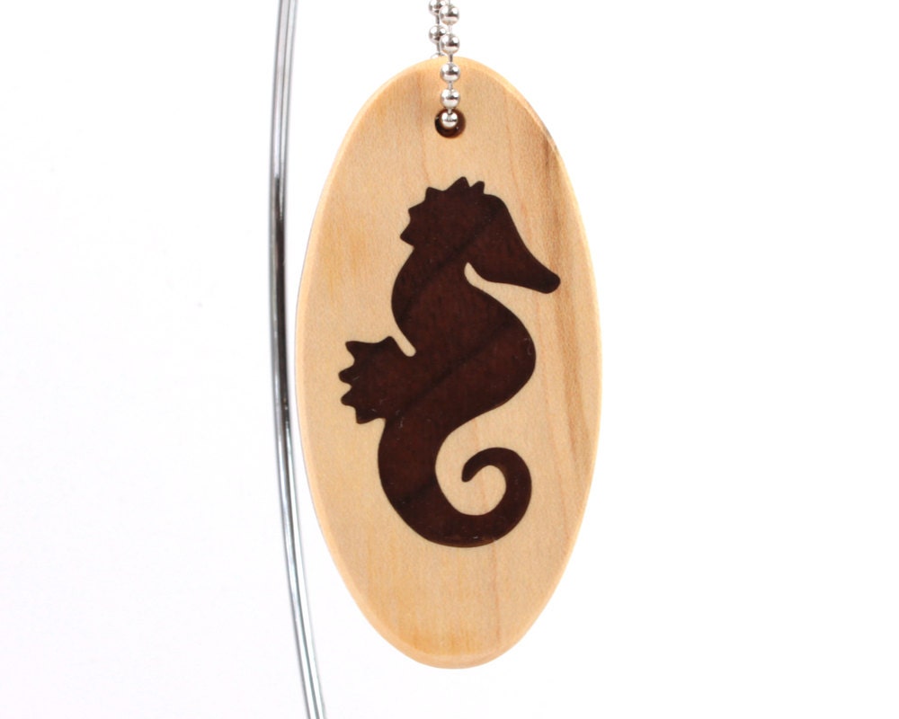Seahorse Key Chain Wood Scroll Saw Seahorse Key Fob Sea | Etsy