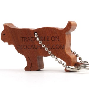 Handcrafted Bobcat Geocaching Geocoin, Wood Animal Fully Trackable ...