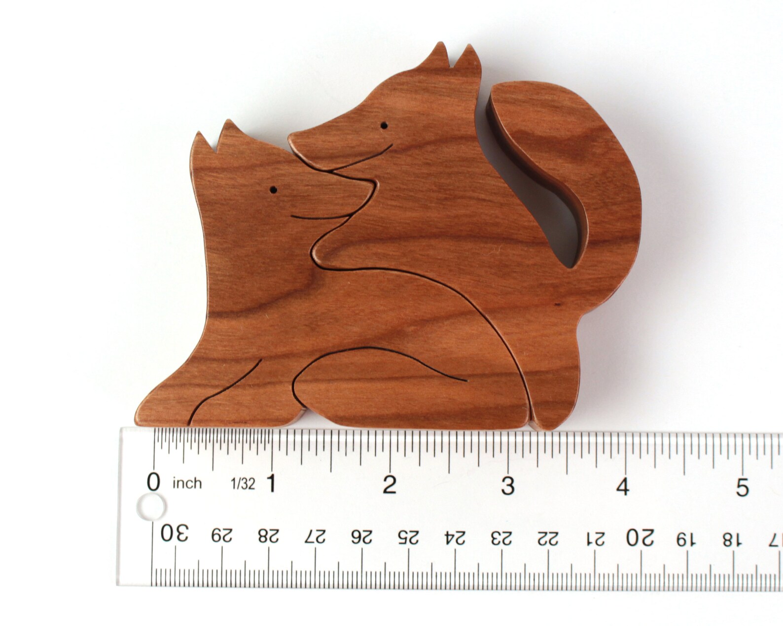 Wood Fox Pair Wooden Animals Two Piece Fox Woodland | Etsy