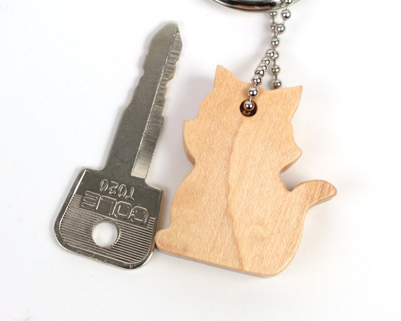 Cat Key Chain Wood Scroll Saw Outline Animal Keychain Kitty - Etsy