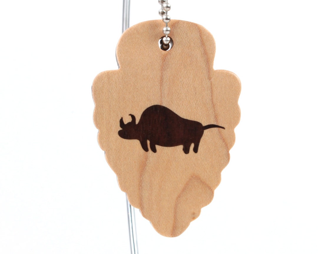 Petroglyph Bison Key Chain Buffalo Key Fob Arrowhead - Etsy